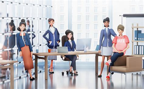 프로젝트에서 협력하고 책상 옆에서 이야기하고 아이디어를 공유하는 비즈니스 여성 그룹 3d 렌더링 그림 공유 개념에 대한 스톡 사진 및 기타 이미지 Istock