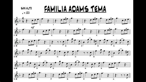 Familia Adams Tema Partitura Sax Alto Youtube