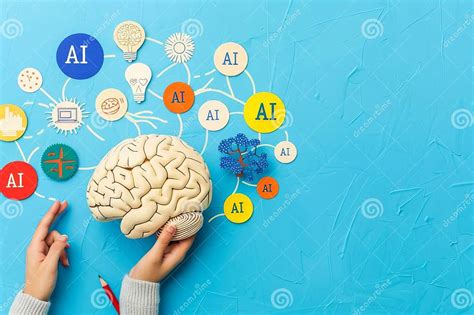 Hands Interacting With Ai Brain Illustration Symbolizing Artificial