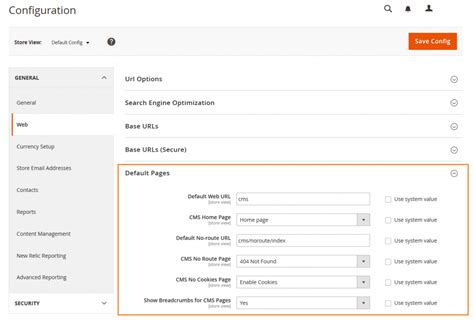 How To Configure The Default Pages In Magento 2 Hiddentechies