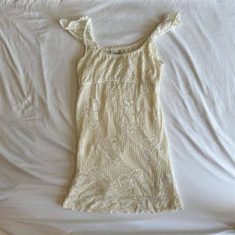 Vintage Lace Mini Dress With Beautiful Capped Depop