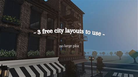 3 Free City Layouts For Bloxburg ♡ No Large Plot Roblox Bloxburg City Layout City