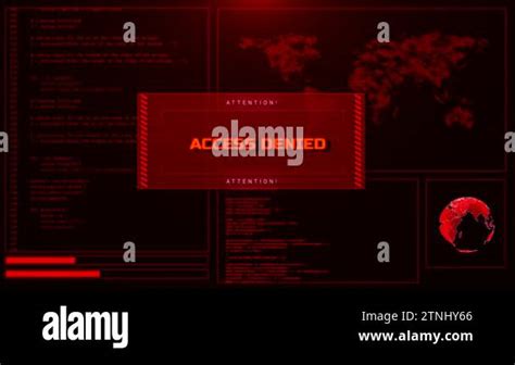 4k Red Warning Alert System Virus Hack Security Breach Computer Hacking Warning Message Hacked