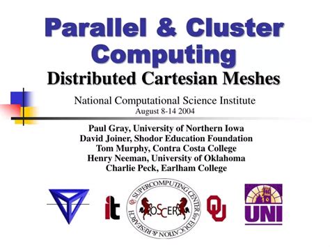 Ppt Parallel And Cluster Computing Distributed Cartesian Meshes