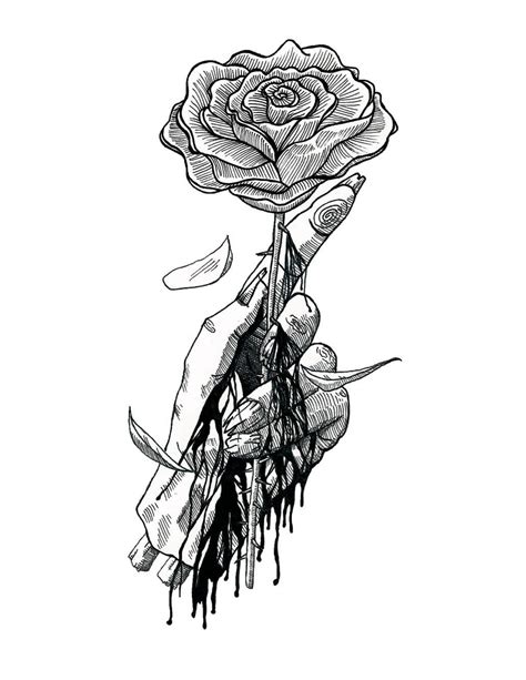 Bleeding Rose Drawing Stunning Bleeding Rose Design Completed By Our