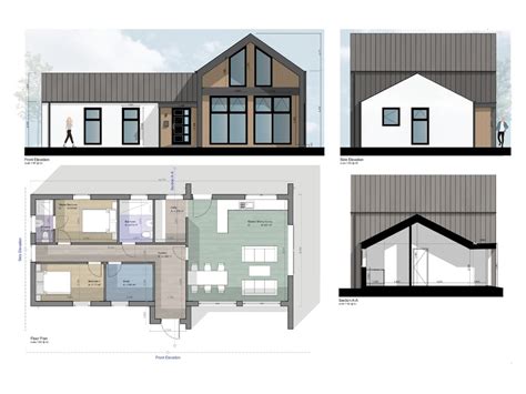 Autocad House Elevations 2d Floor Plan Section And Elevations In