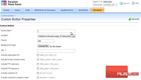 Create Custom Buttons In Plesk Web24