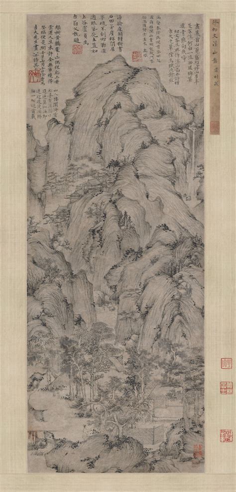 元 徐贲 徐幼文 溪山图立轴纸本 92 2 x 37 6CM国画超高清大图原图扫描真迹全图书画图片下载