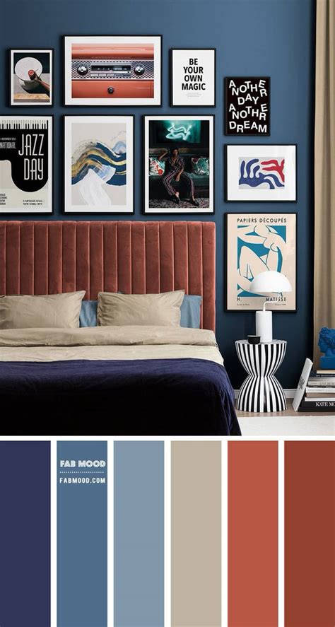 Denim Blue And Rust Colour Scheme For Retro Bedroom Retro Bedrooms Bedroom Color Schemes