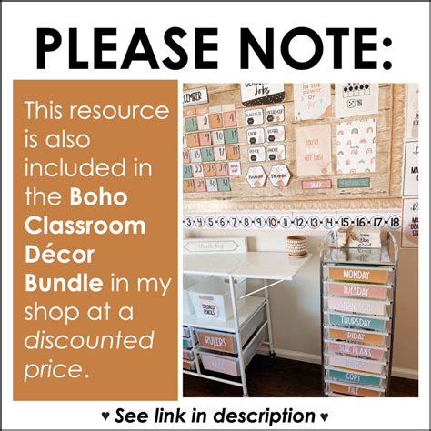 Boho Classroom Schedule Template Editable Etsy