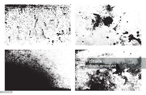 그런 지 텍스처 효과 세트 거친 질감의 고민 오버레이 추상적인 빈티지 모노크롬 흰색 배경에 고립된 검은색입니다 그래픽 디자인 요소 배너 포스터 전단지 등을 위한 하프톤