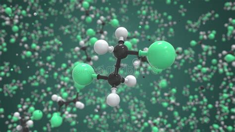 1 2 Dichloroethane Molecule Conceptual Molecular Model Chemical Looping 3d Animation Stock