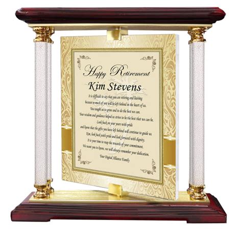 Personalized Retirement T Plaque Custom Unique Desk Award Retiree E