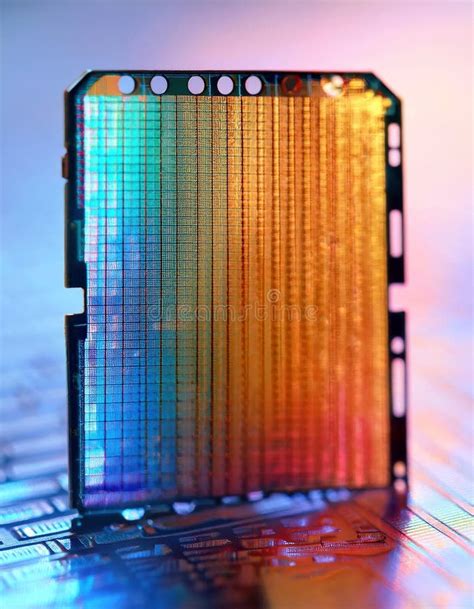 Stunning Close Up View Of A Digital Camera Sensor Plate Reflecting Vibrant Colors And Patterns