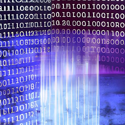 Binary Sci Fi Digital Code Background Generative Ai Stock