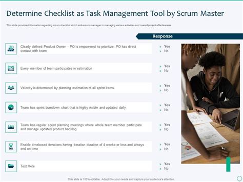 Determine Checklist As Task Management Tool By Scrum Master Scrum Master Tools And Techniques It