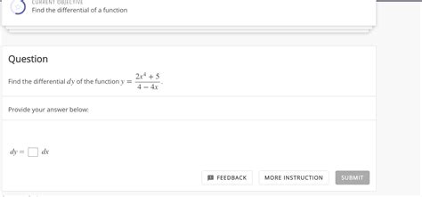 Solved Current Objective Find The Differential Of A Function