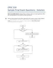 Cpsc Sample Final Soln Pdf CPSC Sample Final Exam Questions Solution Don T Even