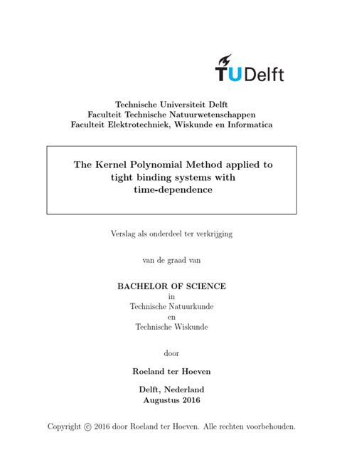 Kernel Polynomial Method Pdf Mathematical Analysis Mathematics