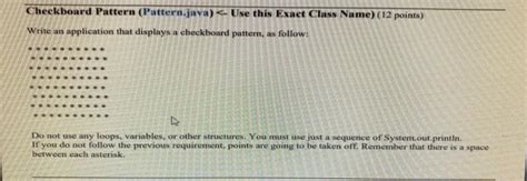 Solved Checkboard Pattern Patternjava