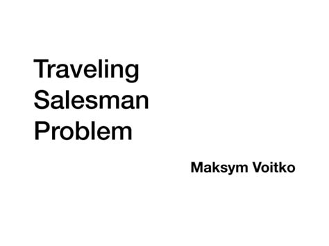 traveling salesman problem tsp ppt