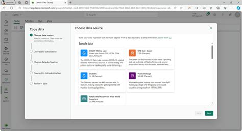 create your first pipeline to copy data to lakehouse