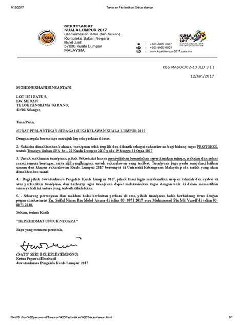 Tawaran Perlantikan Sukarelawan Pdf Pdf