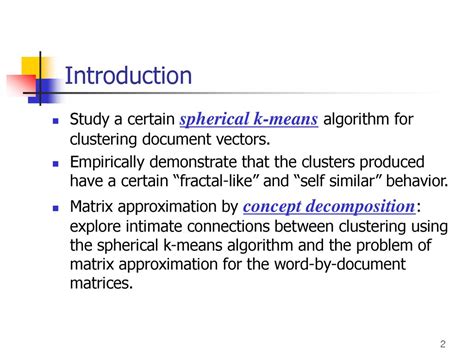 Concept Decomposition For Large Sparse Text Data Using Clustering Ppt Download