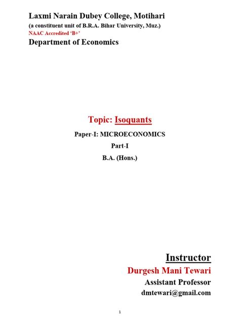9 Isoquants Pdf Business Economics Economics