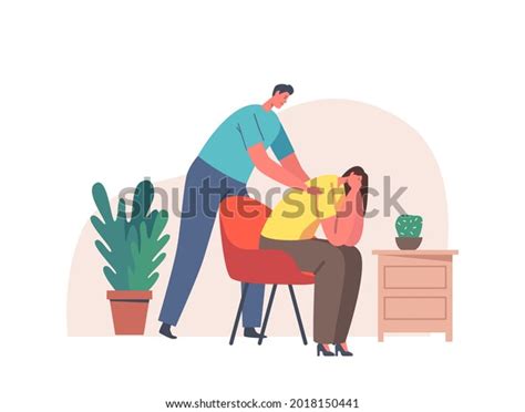 3 Husband Giving Shoulder Massage Stock Vectors And Vector Art