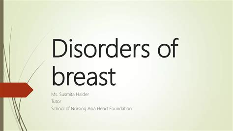 Breast Disorders Pptx Menopause Endocrine And Metabolic Diseases