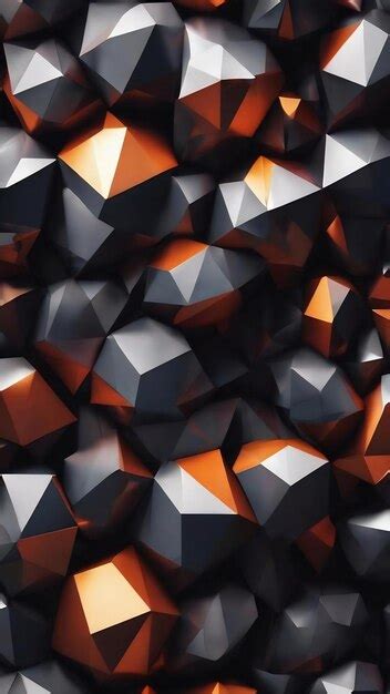 Premium Photo 3d Rendering Dark Creative Polygon Elements