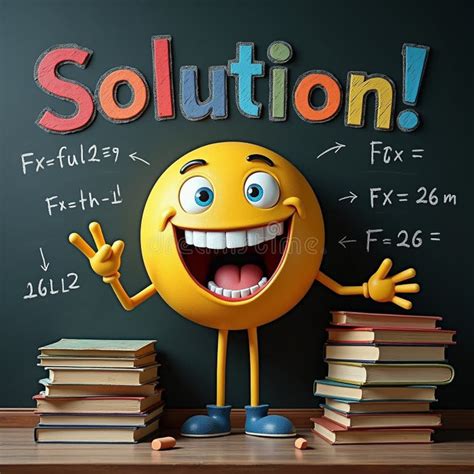 Sign Text Banner School Classroom Algebra Class Problem Formula Answer Math Solution Cartoon