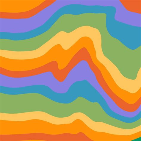 Abstract Pride Distorted Groovy Flag Stripe Background With Wavy Lines