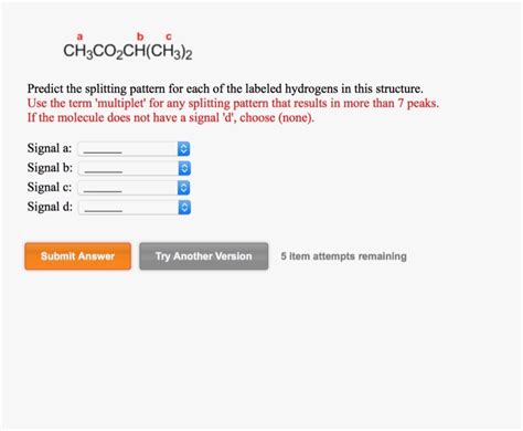 solved chсо сhiсhә predict the splitting pattern for each of