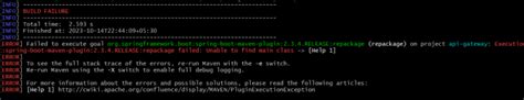 Failed To Execute Goal Org Springframework Boot Spring Boot Maven Plugin RELEASE Repackage