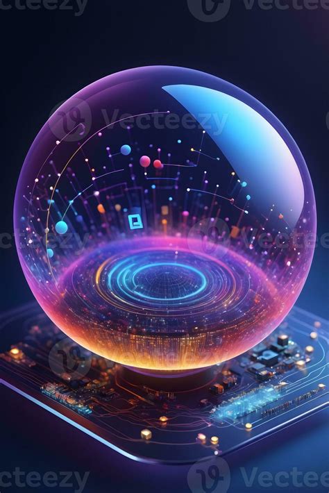 Ai Generated Iot Technology Futuristic Sphere Background Ai Generative