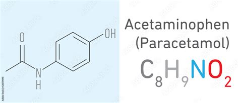 Acetaminophen Paracetamol C8h9no2 Molecule Stick Model Structural