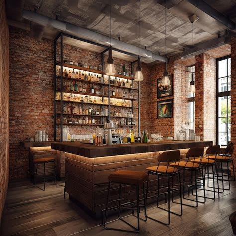 Premium Ai Image Interior Bar Design
