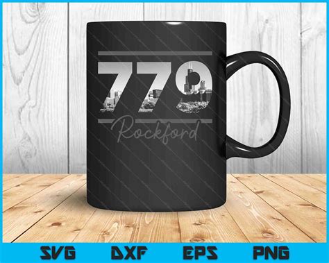 Rockford 779 Area Code Skyline Illinois Vintage Svg Png Files Creativeusarts