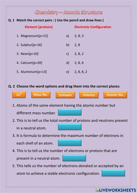 Free Printable Atomic Structure Worksheets Worksheets Library