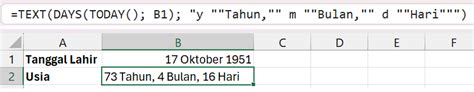rumus days excel excelandor