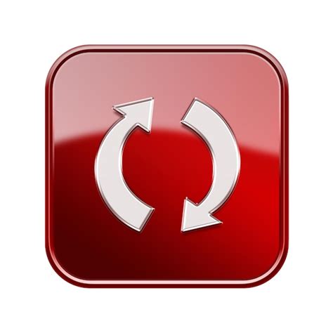 Premium Photo Refresh Icon Glossy Red