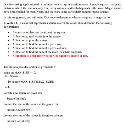 Solved One Interesting Application Of Two Dimensional Arrays