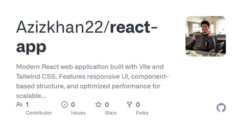 Github Azizkhan22react App Modern React Web Application Built With Vite And Tailwind Css