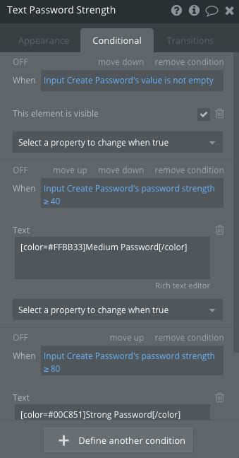 Password Strength Conditional Echo Lake Technologies