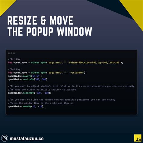 Javascript Resize Move The PopUp Window Mustafa Ateş UZUN Blog
