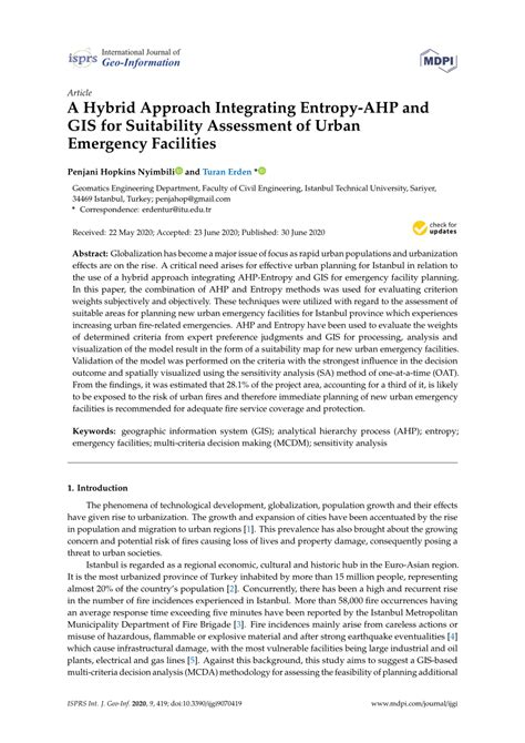 Pdf A Hybrid Approach Integrating Entropy Ahp And Gis For Suitability Assessment Of Urban