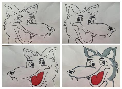 大灰狼头饰的简笔画打印简单（漂亮19张） 简笔画图片大全