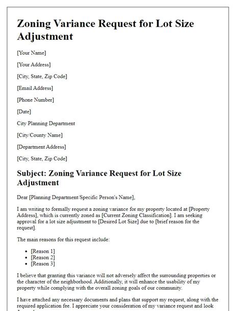 Letter Template For Zoning Variance Request Submission Free Samples In Pdf Letterin